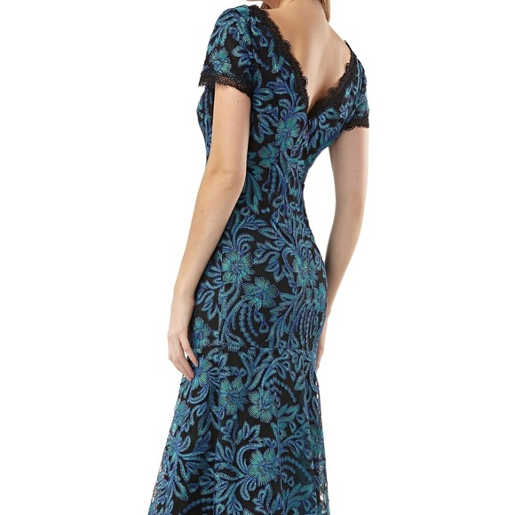 JS Collections | Dresses | Js Collections Womens Green Embroidered ...